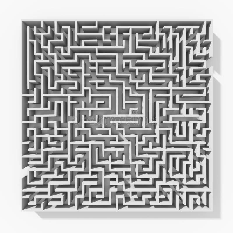 White 3d maze structure stock illustration. Illustration of digital ...