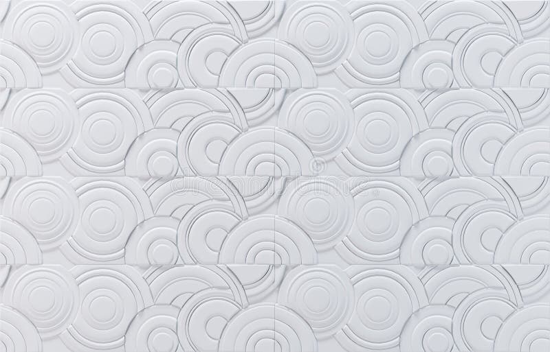 White 3d Panel on the Wall with a Lot of Circles. Stock Illustration ...