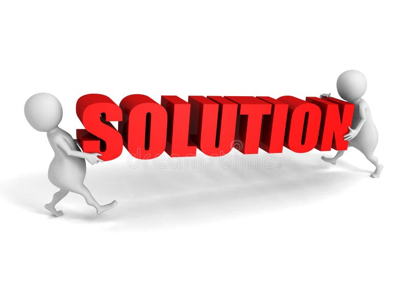 White 3d People Carry Red SOLUTION Word. Business Success Concep Stock ...