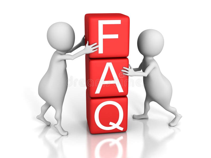 White 3d People with Red Blocks FAQ Word Stock Illustration ...