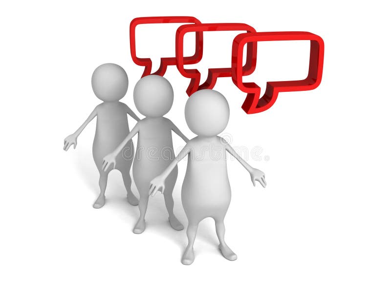 White 3d People with Red Speech Bubbles Stock Image - Image of ...