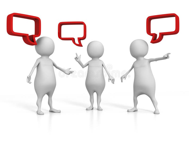 White 3d People Talking with Speech Bubbles Stock Photo - Image of ...
