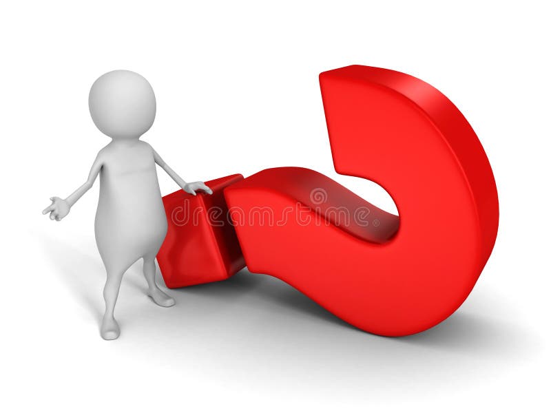 White 3d Person with Big Red Question Mark Stock Illustration ...