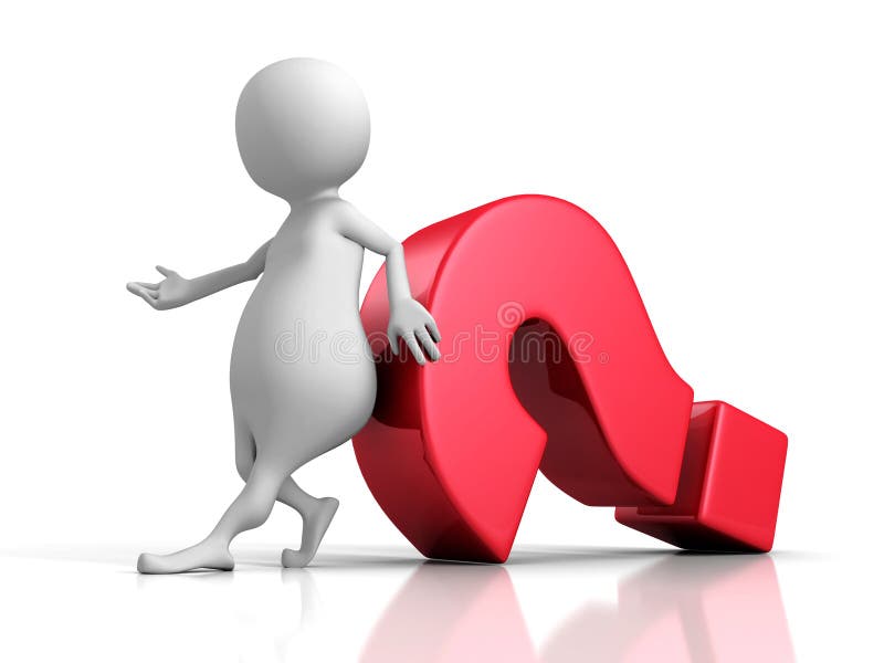 White 3d Person with Big Red Question Mark Stock Illustration ...