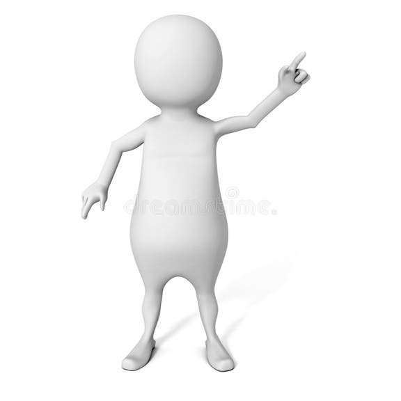 White 3d Person Pointing Finger Stock Illustration - Illustration of ...