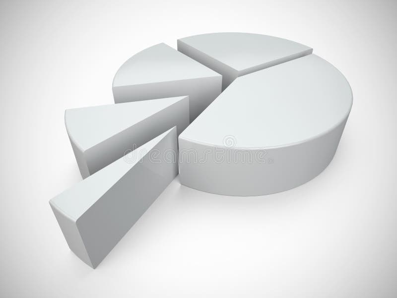 White 3D pie chart 1 stock illustration. Illustration of chart - 84618146