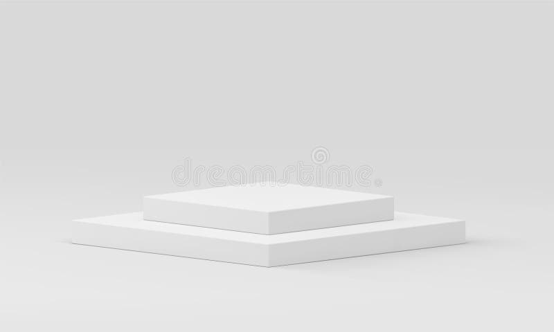 White 3d Podium Squared Level Construction Platform Isometric Base ...