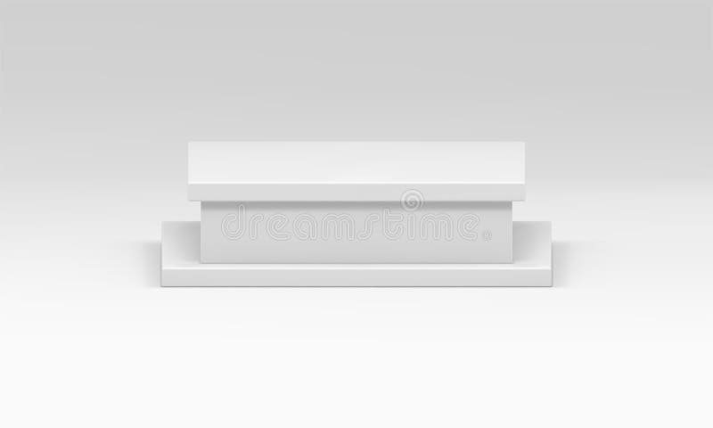 White 3d Podium Squared Level Stage Basic Foundation Platform Design ...