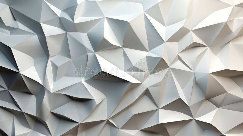 White 3D Polygonal Wall. Design Wallpaper. Generative AI. Stock ...