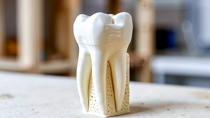 A 3D Printed Tooth Sitting on Top of a Table Stock Image - Image of ...