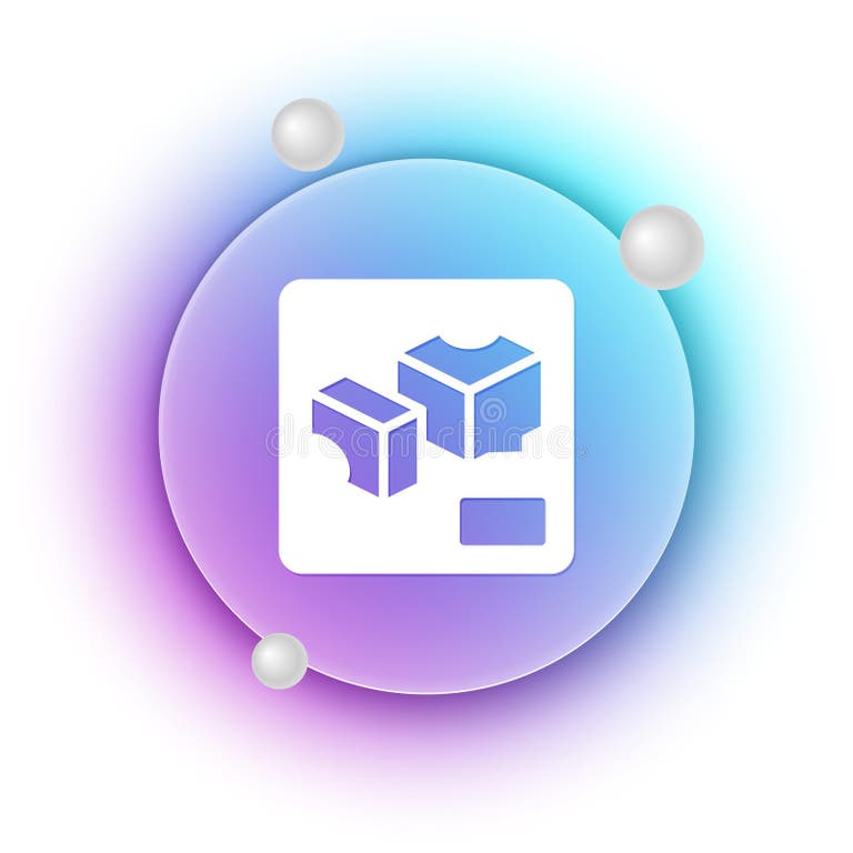 White 3D Printer Icon Isolated on White Background. 3d Printing. Blue ...