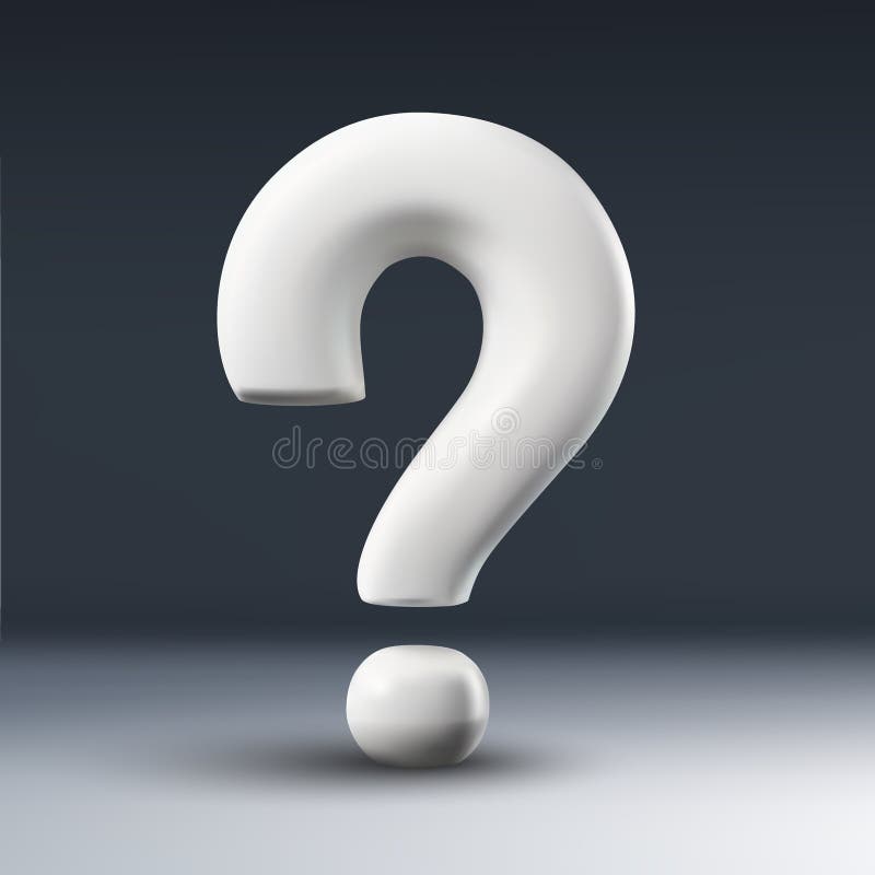 White 3D Question Mark on Dark Background Stock Illustration ...