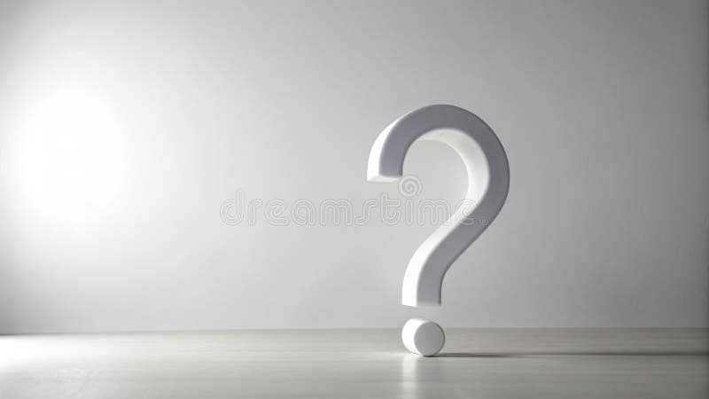 White 3D Question Mark on Minimalist Background Stock Illustration ...
