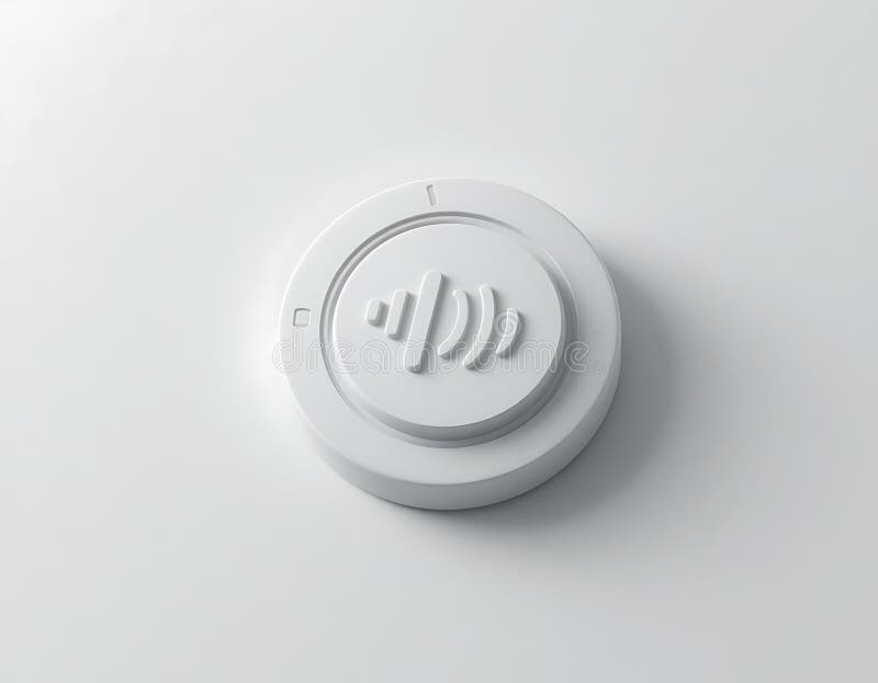 White 3d Render of a Sound Wave Button Stock Illustration ...