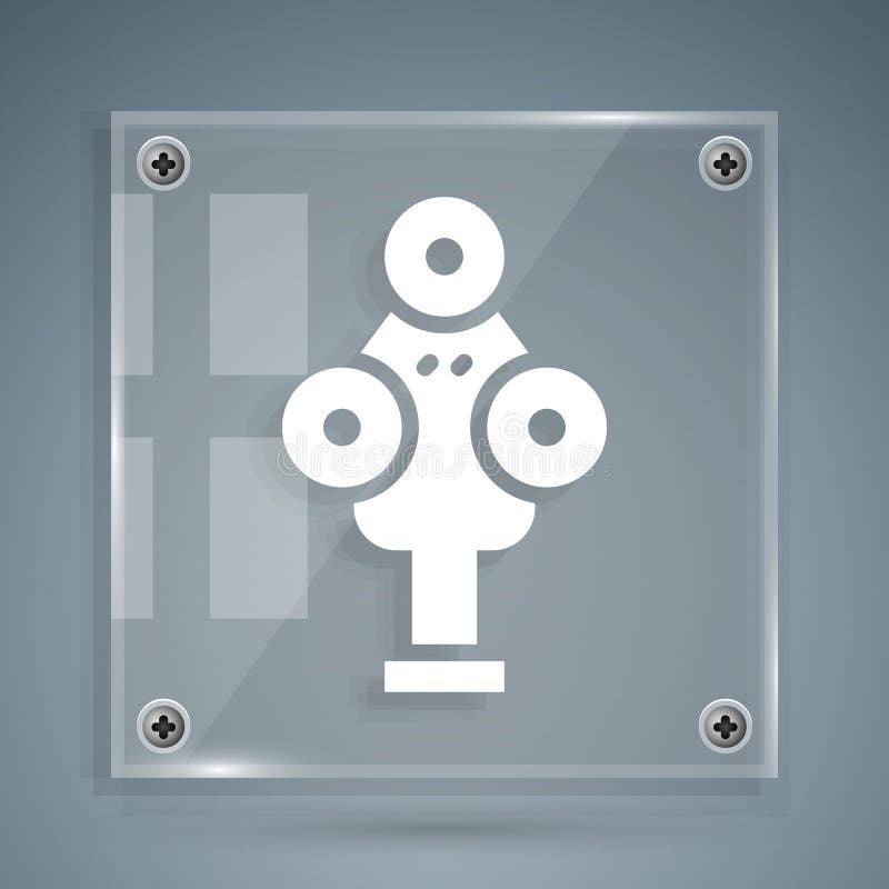 White 3D Scanner Icon Isolated on Grey Background. Square Glass Panels ...