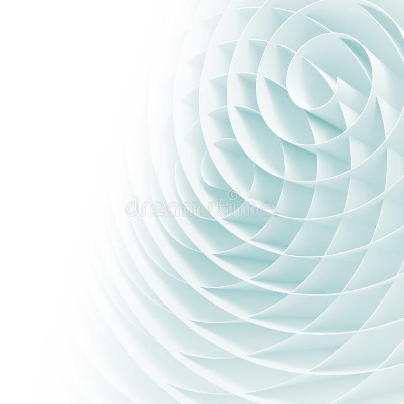 White 3d Spirals with Soft Light Blue Shadows Stock Illustration ...