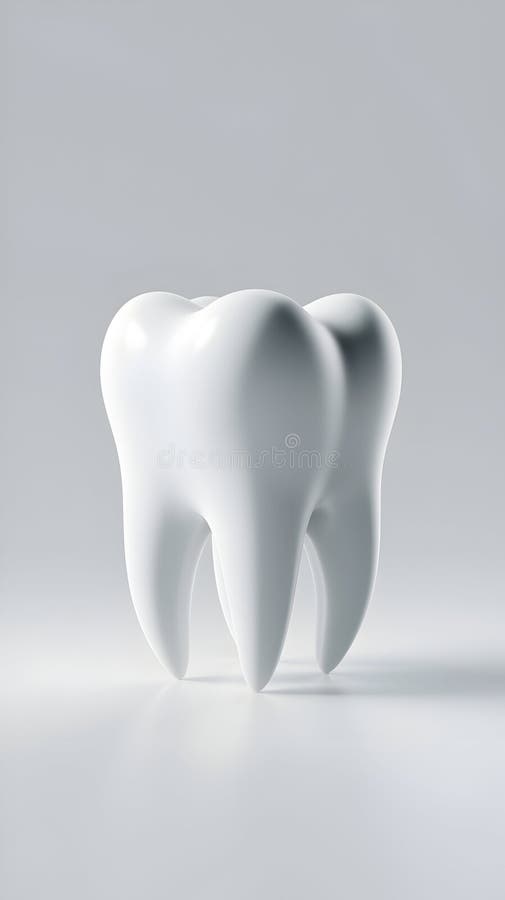 3D Tooth Model on Gray Background, Highlighting Healthy Dental ...