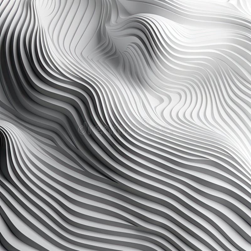 White 3D Undulating Lines Abstract Wallpaper with Copy-Space. Perfect ...