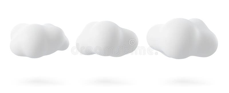 White 3d Vector Illustration Clouds Isolated on a White Background ...