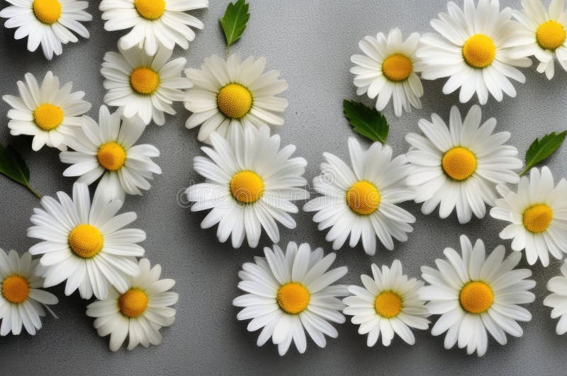 White Daisies on Grey Background Stock Photo - Image of arrangement ...