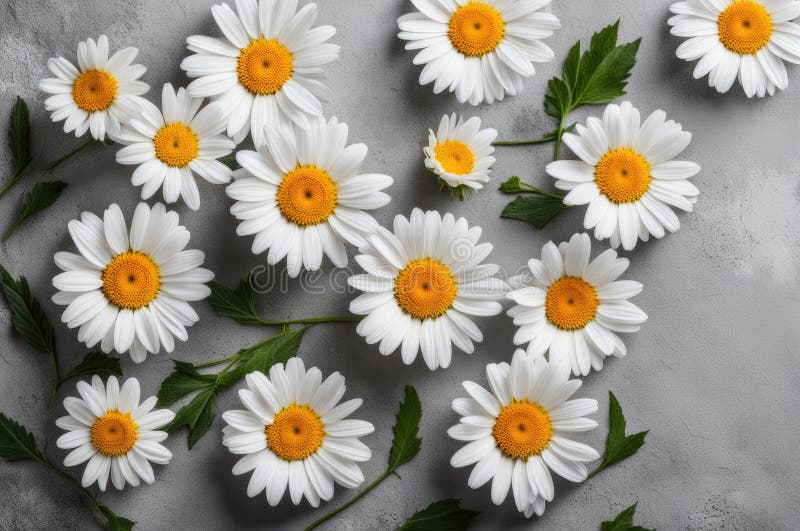 White Daisies on Grey Background Stock Image - Image of centers, spring ...