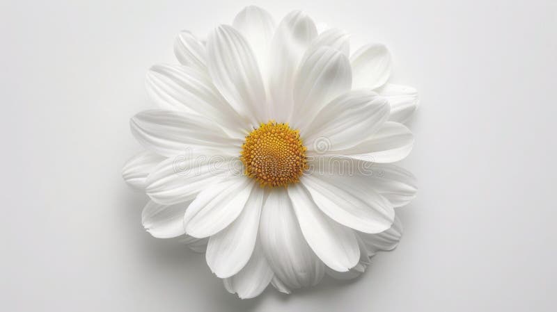 White Daisy Flower on Isolated Background - Top View Floral Object for ...