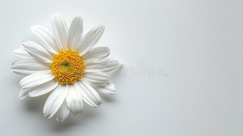 White Daisy Flower on Isolated Background - Top View Floral Object for ...