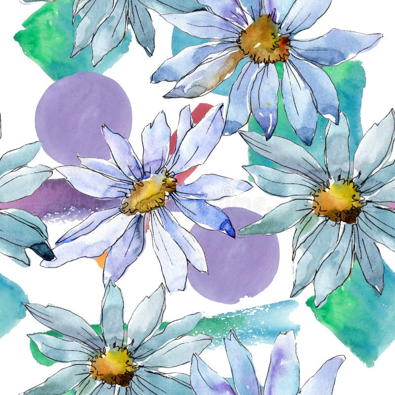 White Daisy. Seamless Background Pattern. Fabric Wallpaper Print ...