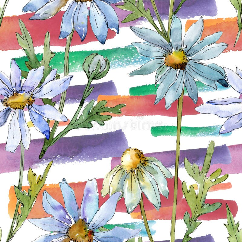White Daisy. Seamless Background Pattern. Fabric Wallpaper Print ...
