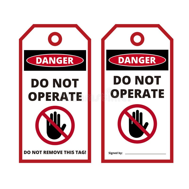 Danger Do Not Operate Sign on White Background Stock Vector ...