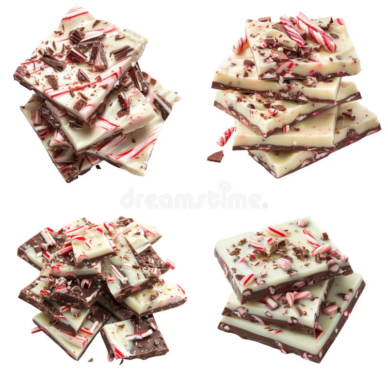 White and Dark Chocolate Peppermint Bark Pieces Stock Photo ...