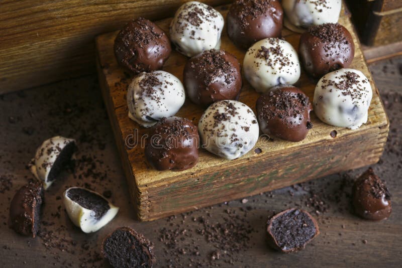 Homemade Chocolate Candy Balls, Truffle. Stock Photo - Image of life ...