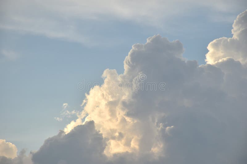 White and Dark Rain Cloud Floating on Sky in Evening Stock Photo ...