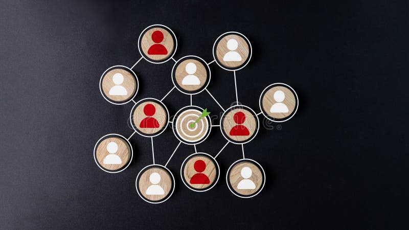 White Dartboard and Green Arrow Connection with Human Icon for Customer ...