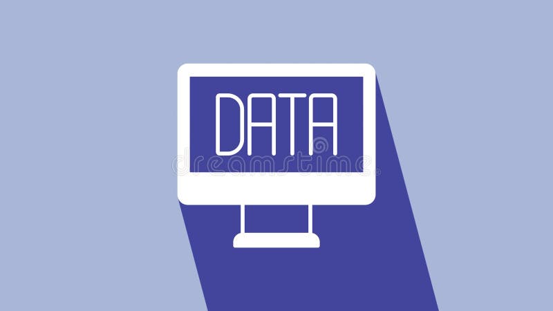 White Data Analysis Icon Isolated on Purple Background. Business Data ...