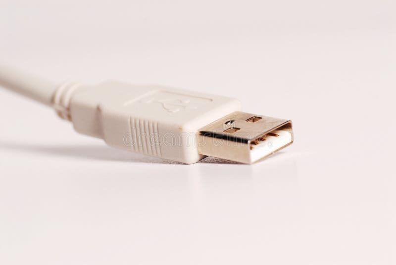 White Data Cable Isolated on White Stock Image - Image of black, input ...