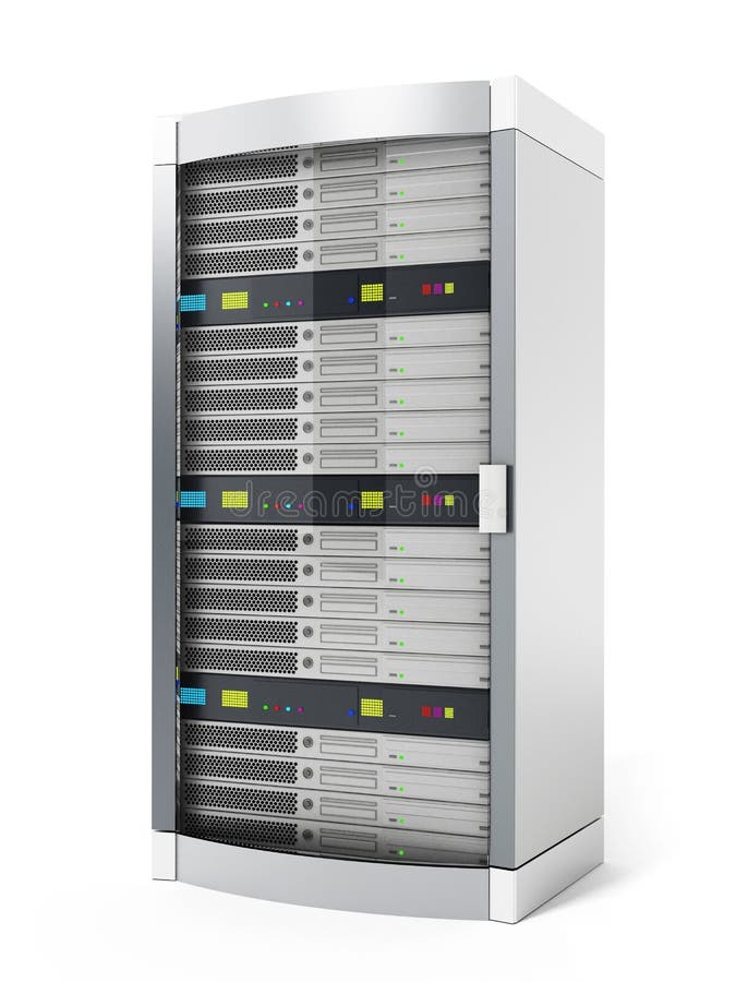 White Data Server Isolated on White Background. 3D Illustration Stock ...