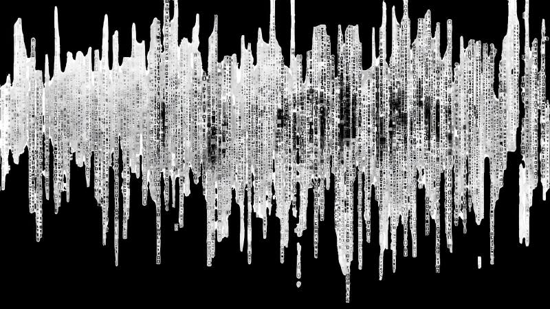 Matrix Style Binary Code Digital Background with Falling Numbers Stock ...
