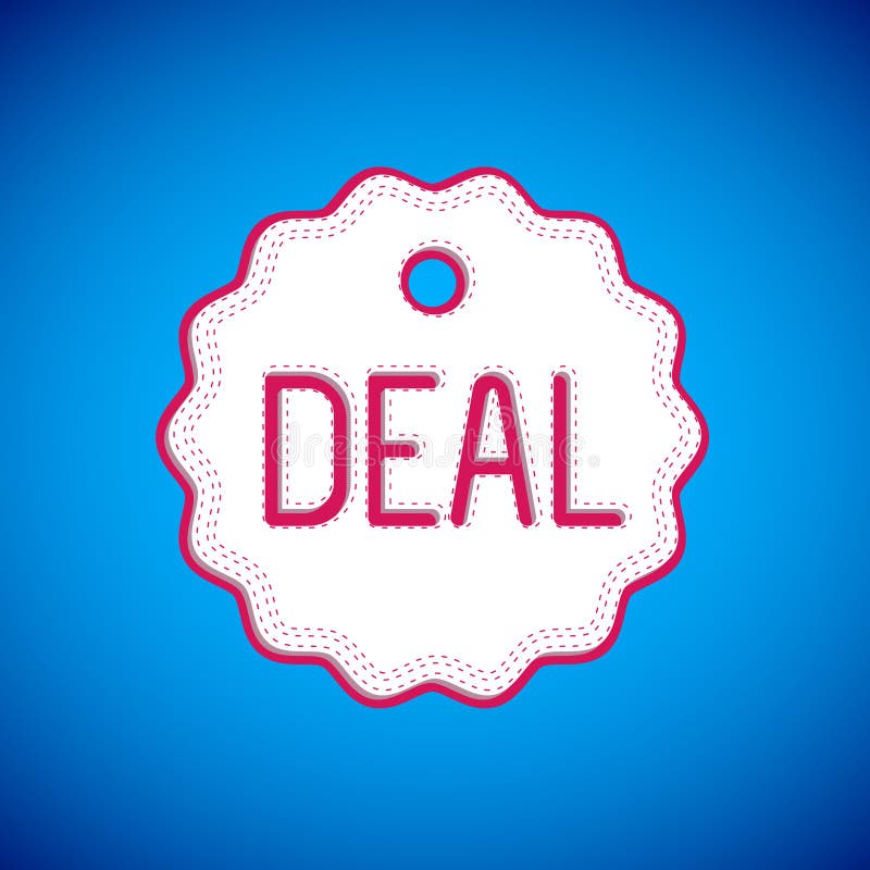 White Deal Icon Isolated on Blue Background. Vector Stock Vector ...