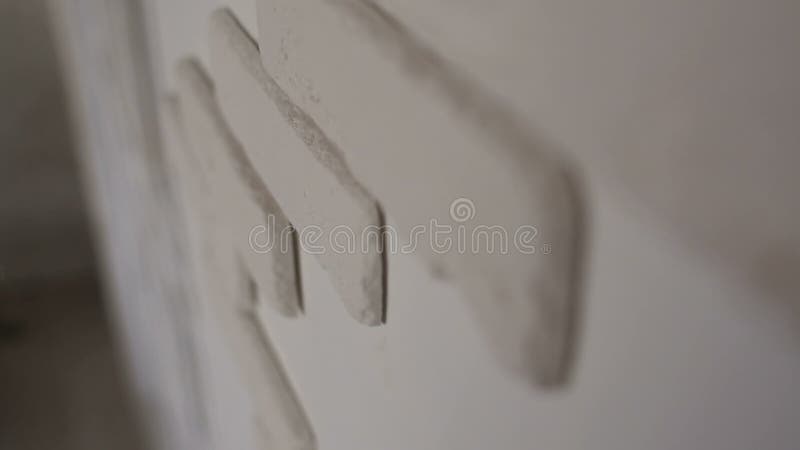 White Decorative Bricks on the Wall Close-up. Stock Footage - Video of ...