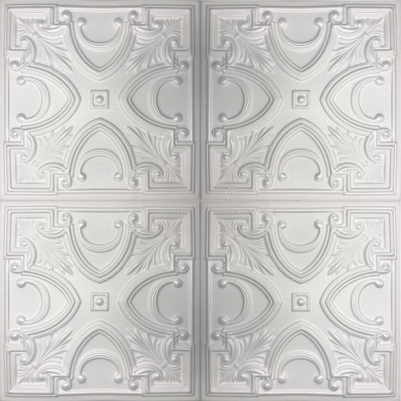 White Decorative Foam Ceiling Tile Texture Stock Photo - Image of cover ...