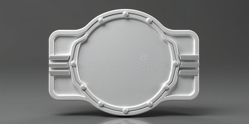 A White Decorative Frame with a Circular Center and Rounded Edges on a ...