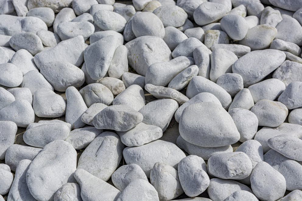 White Decorative Round Stones, Background and Texture Stock Image ...