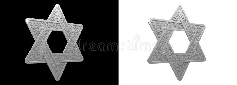White Decorative Weave David Star Isolated, Object 3D Rendering Stock ...