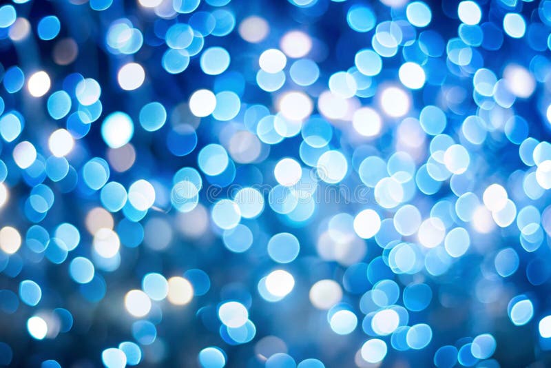 White Defocused Bokeh Lights on Blue Background - Design Concept Stock ...