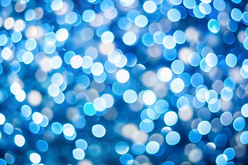 White Defocused Bokeh Lights on Blue Background - Design Concept Stock ...