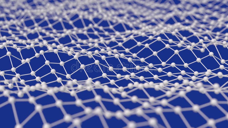 White Deformed Mesh, Blue Background. Abstract Animation, 3d, Render ...