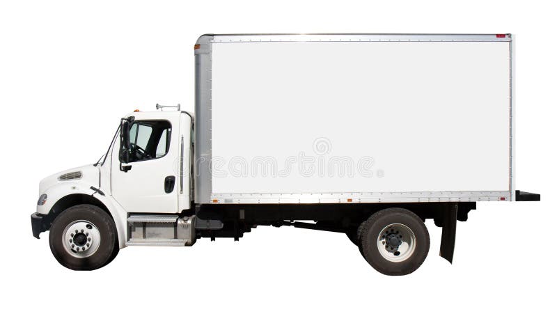 White Delivery Truck Side View Stock Photo - Image of movers, delivery ...