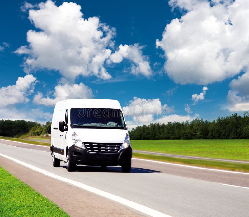White delivery van stock photo. Image of motor, blurred - 16622822