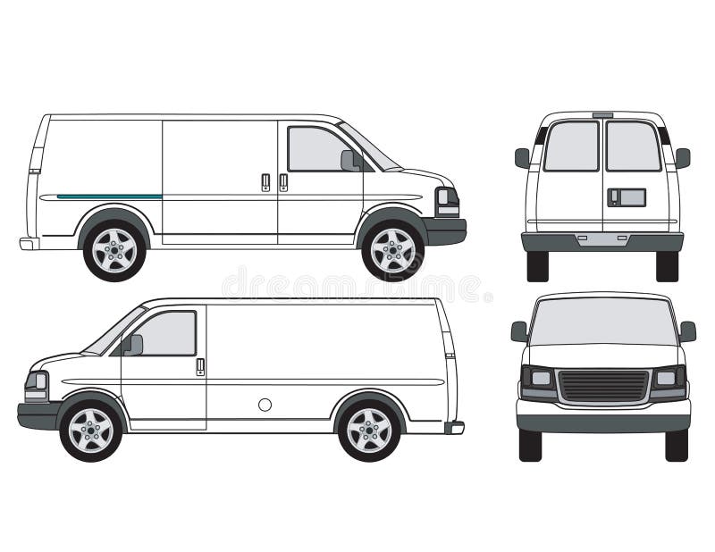 Vector Delivery / Cargo Van Stock Vector - Illustration of dimensions ...